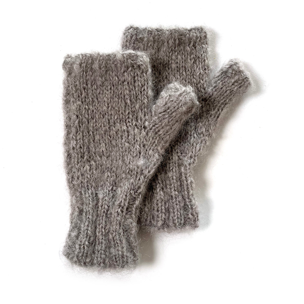 Fingerless Mohair Mittens/Gloves - Light Grey – The Mohair Mill Shop